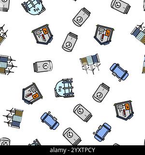 energy storage power system seamless pattern vector Stock Vector Image ...