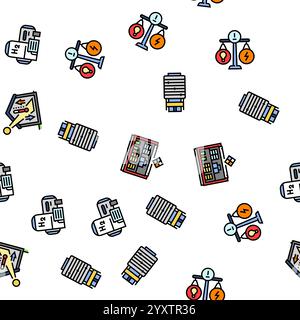 energy storage power system seamless pattern vector Stock Vector Image ...