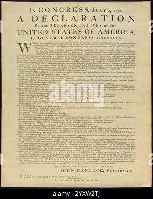 A Dunlap Broadside of the Declaration of Independence, printed in 1776 ...