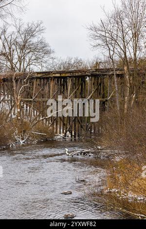 White Cloud Railroad Trestle on the Marquette Rail tracks in White ...