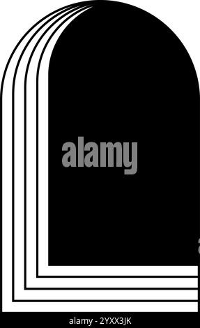 Concentric arch frames isolated on white background. Simple geometric ...