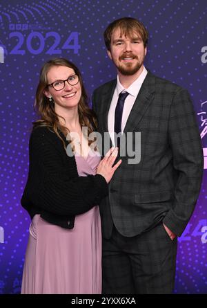 Rebecca Redfern and Will Hadley arriving for the 2024 BBC Sports ...