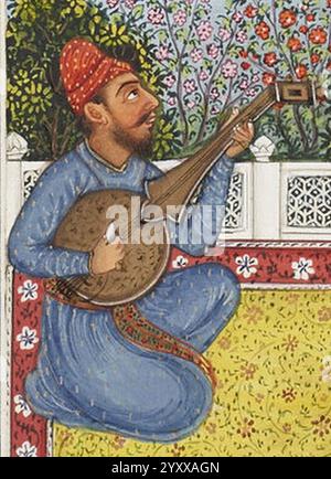 This painting from circa 1800-1840 depicts Guru Hargobind, the sixth ...