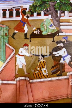 Painting of Guru Tegh Bahadur in his early life Stock Photo - Alamy