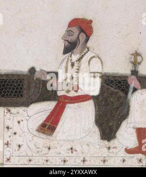 Detail of Lal Singh of Kaithal State from a painting depicting a ...