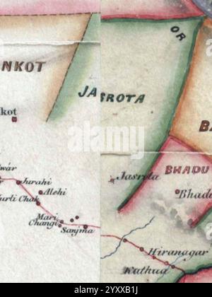Detail of the main, continuous tract of territory of Nurpur from a map ...