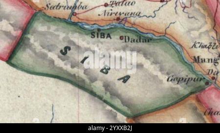 Detail of the main, continuous tract of territory of Nurpur from a map ...