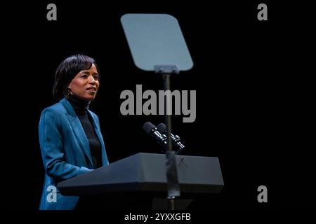 U.S. Senator Angela Alsobrooks (D-MD) speaks during a Maryland ...