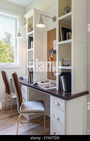 Light small home kitchen with wide window furnished with cupboards and ...