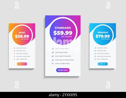 Modern Pricing comparison table template design Stock Vector Image ...