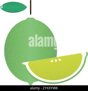 Vector fruit helf green lemon cartoon vector illustration isolated ...