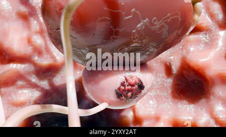 Prostate cancer stages. ancerous cells, malignant tumor compresses ...