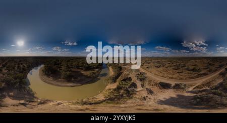 360° view of 360° aerial panorama of the floodplains of the Darling ...