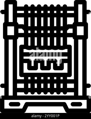 power loom industry line icon vector illustration Stock Vector Image ...