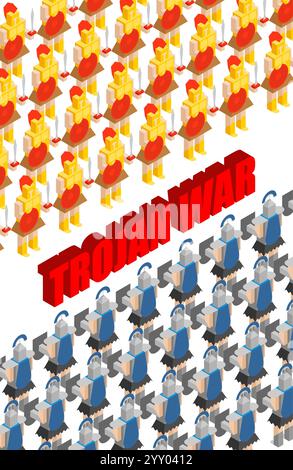 Trojan War. Wars of Ancient Greece. Trojans and Danaans soldiers Stock ...