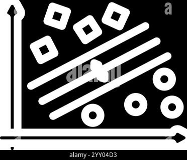 support machine svm algorithm glyph icon vector. support machine svm ...