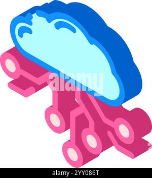 hybrid cloud computing isometric icon vector illustration Stock Vector ...