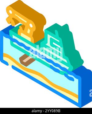 dredger ship color icon vector illustration Stock Vector Image & Art ...