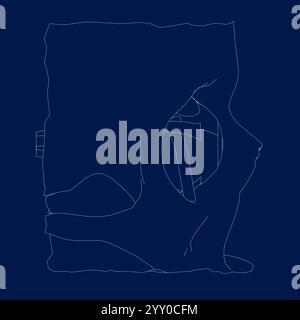 Human eye anatomy with skull contour, front view. Vector illustration ...