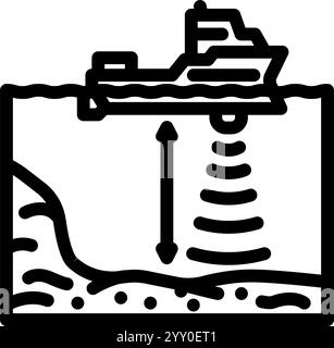 depth gauge world ocean line icon vector illustration Stock Vector ...