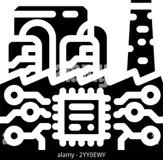 Smart Factory icon. Monochrome sign from industry 4.0 collection ...