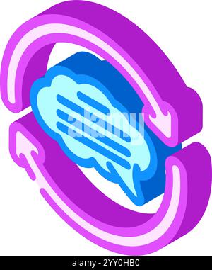 conversation arrows natural language processing nlp line icon vector ...