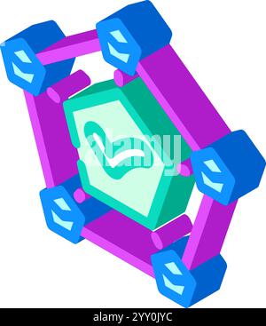node validator decentralized application color icon vector illustration ...