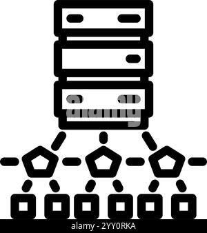 edge computing node data center color icon vector illustration Stock ...