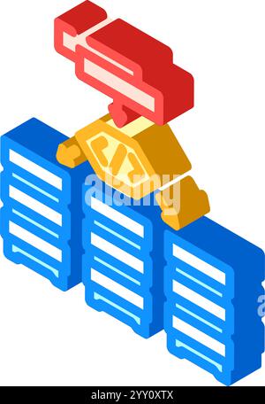 software defined network data center line icon vector illustration ...