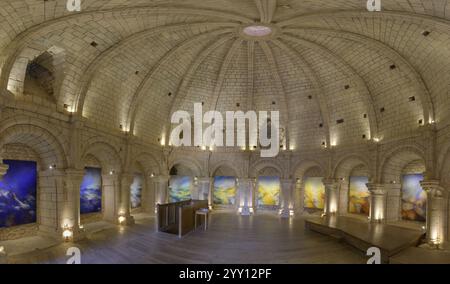 Interior view of the rotunda or castle tower (donjon) from the 12th ...