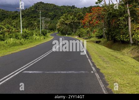 Namatakula Village, street scene, Viti Levu Island, Fiji, Oceania Stock ...