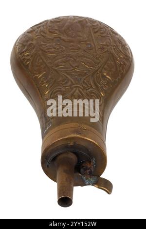 Old west gunpowder flask isolated on white background Stock Photo - Alamy