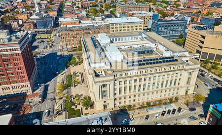 Aerial of Hamilton County Courthouse and Downtown Cincinnati Stock Photo - Alamy
