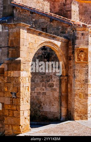Detail of the 16th century arch and shield. Parish Church of Saint ...