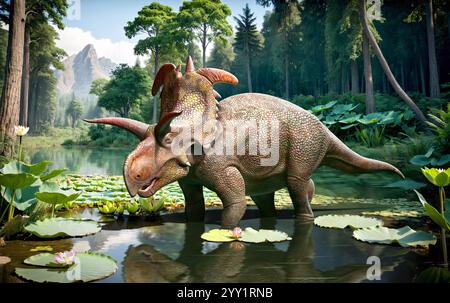 Lokiceratops, a Horned Dinosaur from the Late Cretaceous Stock Photo ...