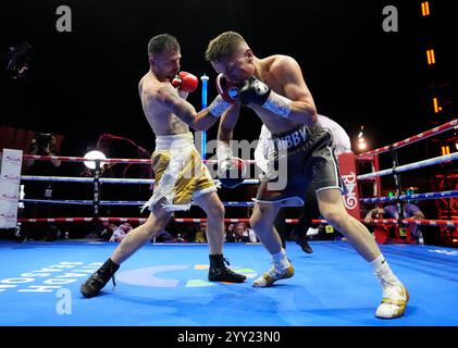 Luke Bibby (left) in action against Cesar Ignacio Paredes in the ...