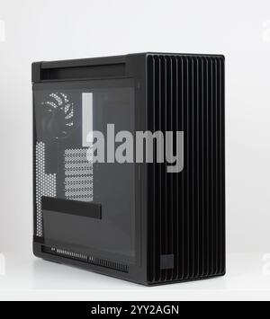 Big tower, empty PC case, chassis, photo of the top of the computer ...