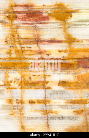 Intricate patterns and colors of a layered chalcedony slab ...