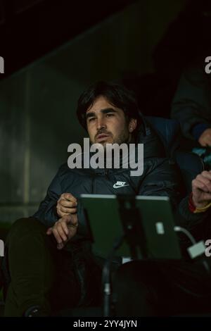 Pere Romeu, head coach of FC Barcelona, looks on during the Copa de la ...