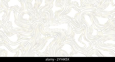 Abstract topography circles. Organic texture shapes. Vector outline ...