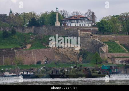 Boats and ships of the Serbian Armed Forces River Flotilla with ...
