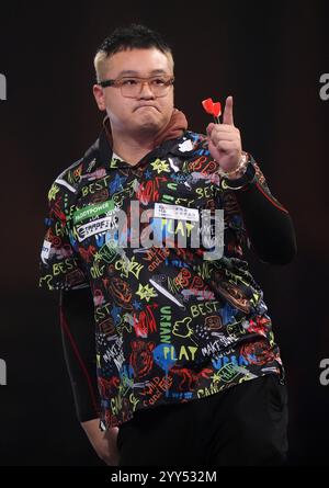 Chris Landman during the first round match against Lok Yin Lee on day ...