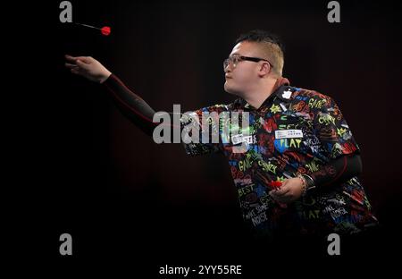 Chris Landman during the first round match against Lok Yin Lee on day ...