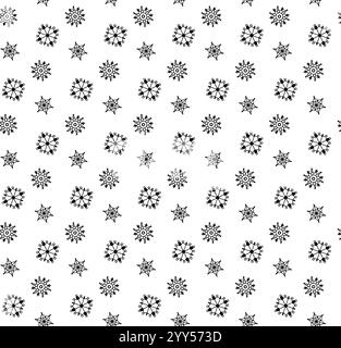 Snowflake Simple Vector Seamless Pattern 2 Vintage Blue Stock Vector ...