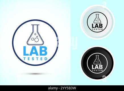 Lab tested icon. Laboratory testing product quality certificate symbol ...
