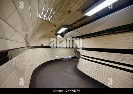 old tiled tunnels to the emergency exit at archway station london ...