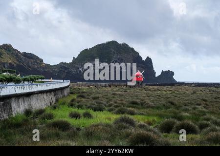 Lajes Do Pico, Portugal. 27th Sep, 2024. The beach promenade of Lajes ...