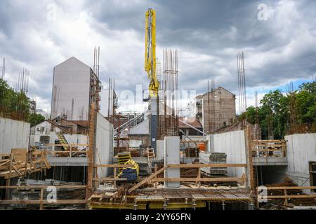 Reinforced concrete basement of high-rise residental building under ...