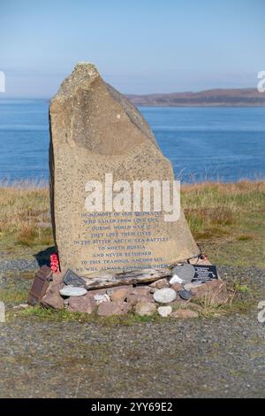 Russian Convoy Memorial Stone at WW11, WW2, Lookouts at Rubha Nan Sasan ...