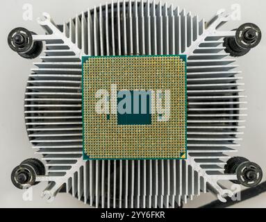 Pin side of a CPU processor mounted on a cooler Stock Photo - Alamy